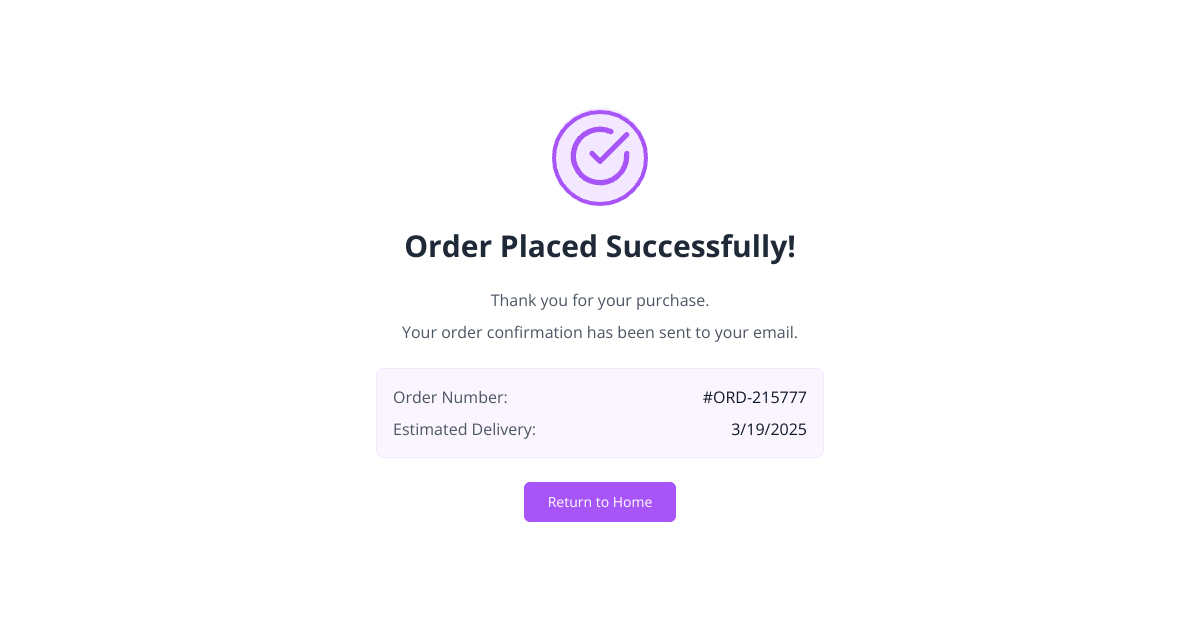 Order Completion Success Page with Animated SVG - CodeRocket