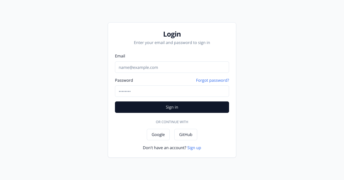 Login page with email and password inputs - CodeRocket