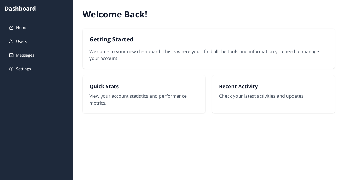 Landing page with left sidebar navigation - CodeRocket