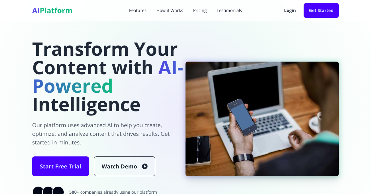 Modern AI platform landing page inspired by Reelly.ai - CodeRocket